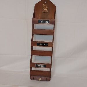 Wall Decor | Vintage Wooden Wall Organizer With Brass Accents | Poshmark
